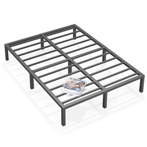 nazhura queen size heavy duty steel bed frame platform mattress foundation,14 inch height no box spring needed (mattress anti slip stopper included) (queen size)