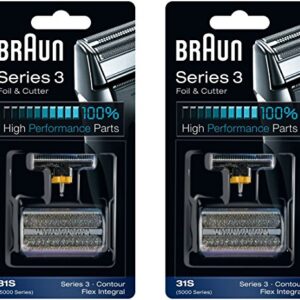 31S BRAUN 5000/6000 Series Contour Flex XP Integral Shaver Foil & Cutter Head Replacement Combi Pack, 2 Count