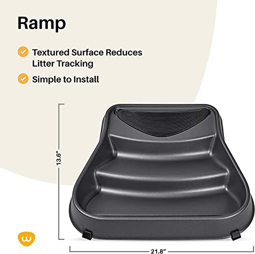 Litter-Robot 3 Connect & Ramp by Whisker - Automatic, Self-Cleaning Cat Litter Box, WiFi Enabled, Works with Any Clumping Litter, Designed & Assembled in USA (Grey), 1-Year WhiskerCare Warranty