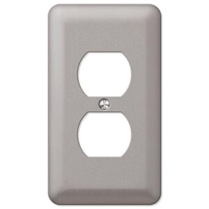 hampton bay declan 1-duplex outlet plate, pewter