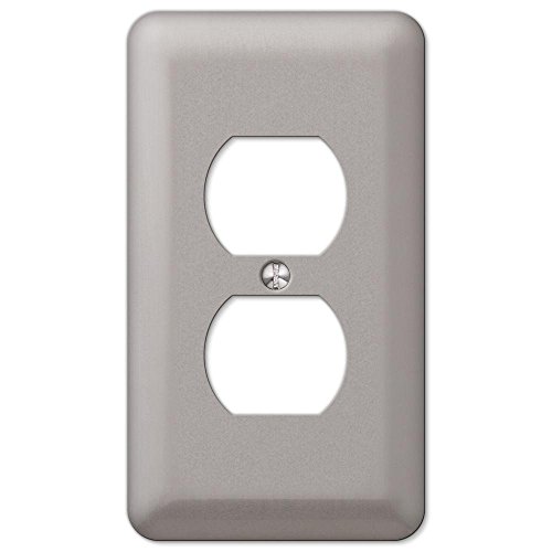 Hampton Bay Declan 1-Duplex Outlet Plate, Pewter