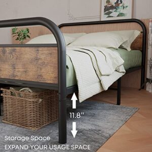 IRONCK Full Size Bed Frame with Headboard, Metal Bed Frame Full Size with 13 Heavy Duty Steel Slats and 9 Legs, More Stronger, Noise-Free, No Box Spring Needed