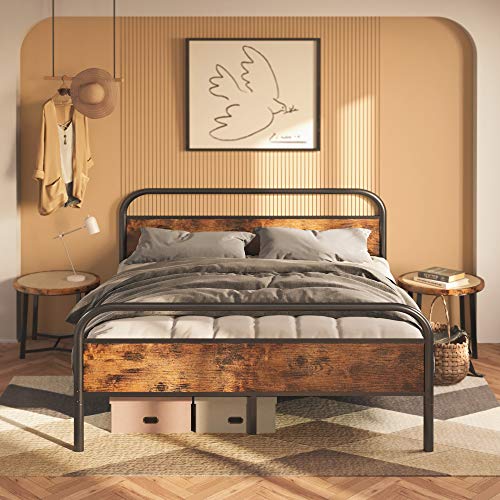 IRONCK Full Size Bed Frame with Headboard, Metal Bed Frame Full Size with 13 Heavy Duty Steel Slats and 9 Legs, More Stronger, Noise-Free, No Box Spring Needed