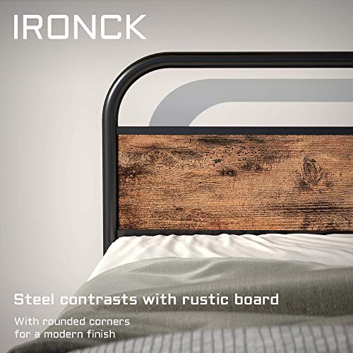 IRONCK Full Size Bed Frame with Headboard, Metal Bed Frame Full Size with 13 Heavy Duty Steel Slats and 9 Legs, More Stronger, Noise-Free, No Box Spring Needed