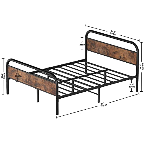 IRONCK Full Size Bed Frame with Headboard, Metal Bed Frame Full Size with 13 Heavy Duty Steel Slats and 9 Legs, More Stronger, Noise-Free, No Box Spring Needed