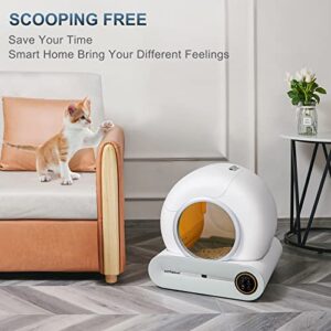 Comfipaws Self Cleaning Cat Litter Box Automatic Kitty Litter Box for Multiple Cats, Auto Clean Robot Cat Litter Box with APP Control & Ionic Deodorizer, Large Smart Cat Toilet with Mat, Liner, Brush