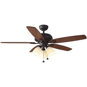 Hampton Bay 51751 Rockport 52" Indoor Oil Rubbed Bronze Ceiling Fan W/Light Kit