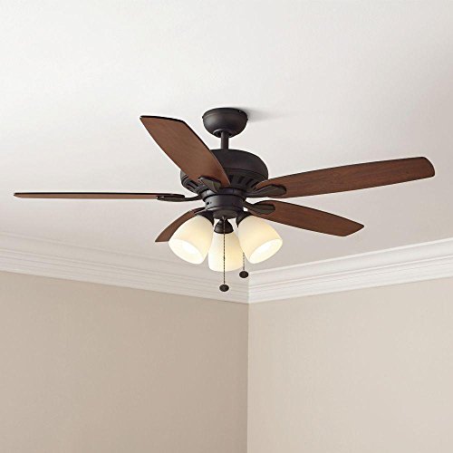 Hampton Bay 51751 Rockport 52" Indoor Oil Rubbed Bronze Ceiling Fan W/Light Kit