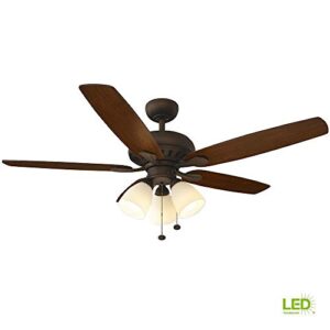 Hampton Bay 51751 Rockport 52" Indoor Oil Rubbed Bronze Ceiling Fan W/Light Kit