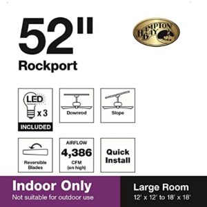 Hampton Bay 51751 Rockport 52" Indoor Oil Rubbed Bronze Ceiling Fan W/Light Kit