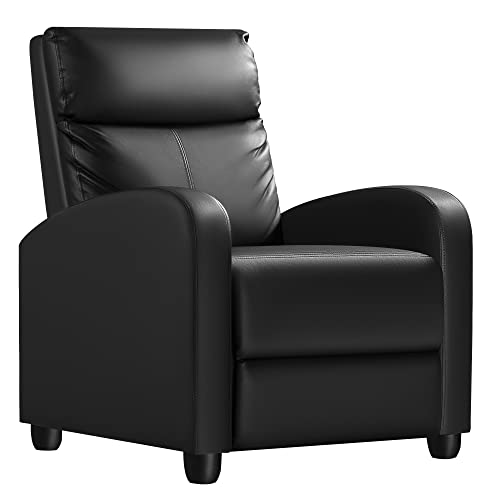 Homall Recliner Chair Padded Seat Pu Leather for Living Room Single Sofa Recliner Modern Recliner Seat Club Chair Home Theater Seating (Black)