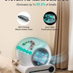 (2023 New) Famree Pet Smart Self-Cleaning Cat Litter Box, Automatic Cat Litter Cleaning Robot with 65L+9L Large Capacity/APP Control/Ionic Deodorizer for Multiple Cats