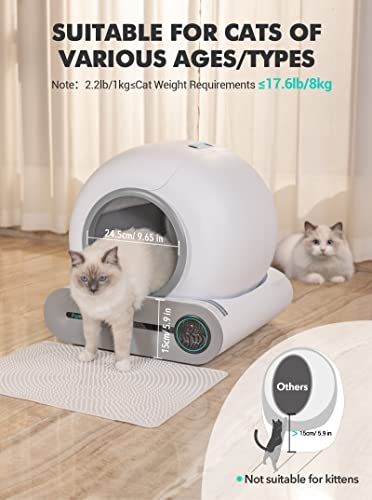 (2023 New) Famree Pet Smart Self-Cleaning Cat Litter Box, Automatic Cat Litter Cleaning Robot with 65L+9L Large Capacity/APP Control/Ionic Deodorizer for Multiple Cats