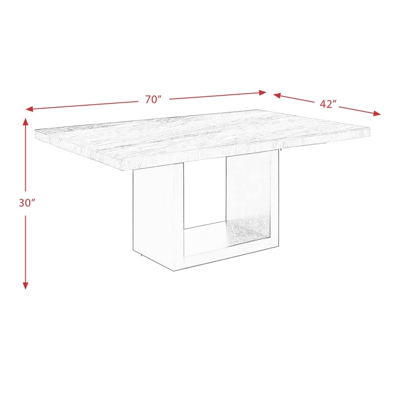 Picket House Furnishings Willow White Marble Standard Height Dining Table