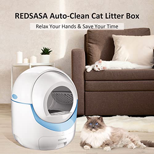 REDSASA Self Cleaning Cat Litter Box for Multiple Cats, Automatic Cat Litter Box with APP Control, Auto Clean Robot Litter Box Compatible for Various Cat Litters…