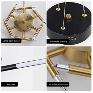 Modern Sputnik Chandeliers LED Chandelier Ceiling Light Black and Gold Chandelier Easy to Install Embedded Pendant Lights New Art Hanging Lamps for Dining Room,Kitchen,Bedroom,Living Room (12 Heads )