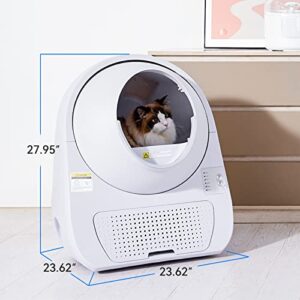 CATLINK Self Cleaning Cat Litter Box, Automatic Cat Litter Box, Double Odor Removal, Cat Robot Litter Box for Cats from 3.3 pounds to 22 pounds (Young Version)