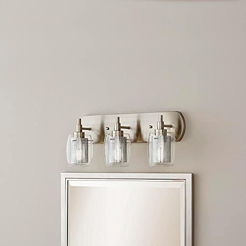 Hampton Bay 18759-4 Lettie Arnstein 3 Satin Nickel Wall Mount Vanity Light, See Picture