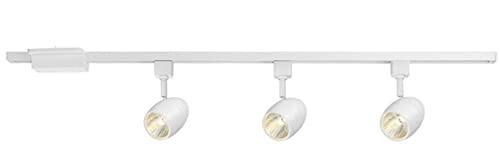 Hampton Bay Lighting 4 ft. 3-Light White Integrated LED Linear Track Lighting Kit with Round Back Heads (804629)