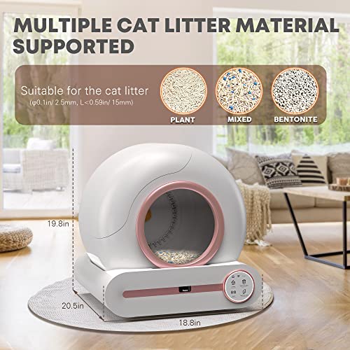 Freefa 2023 Automatic Self Cleaning Cat Litter Box, 65L+9L Large Capacity Smart Cat Litter Box, Automatic Cat Litter Box, Electric Litter Box for Multiple Cats, No Scoop, App Control