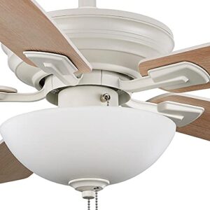 Wellston II 44 in. Indoor LED Matte White Dry Rated Downrod Ceiling Fan with Light Kit and 5 Reversible Blades