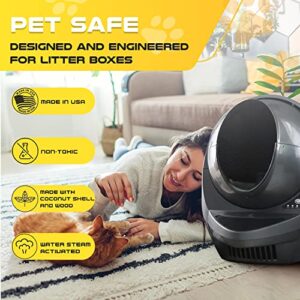 8 Pack Carbon Filters Compatible with Litter Robot 3 - Made in USA - Thick True Charcoal Absorbs Odors & Controls Moisture - Pet Safe, Non-Toxic, Free of VOCs - Keeps Home Smelling Fresh