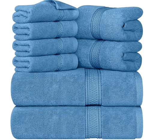 Mainstays Value 10-Piece Towel Set | 100% Light Terry Cotton (Office Blue)