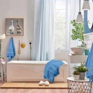 Mainstays Value 10-Piece Towel Set | 100% Light Terry Cotton (Office Blue)