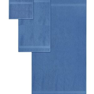 Mainstays Value 10-Piece Towel Set | 100% Light Terry Cotton (Office Blue)