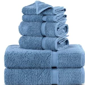 Mainstays Value 10-Piece Towel Set | 100% Light Terry Cotton (Office Blue)