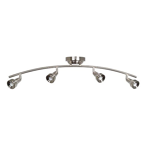 Hampton Bay Kelso 3 ft. 4-Light Satin Nickel LED Fixed Rail with 300/Lumen Heads 108701