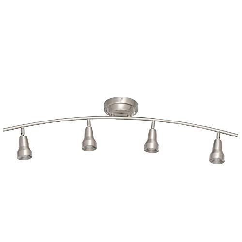 Hampton Bay Kelso 3 ft. 4-Light Satin Nickel LED Fixed Rail with 300/Lumen Heads 108701