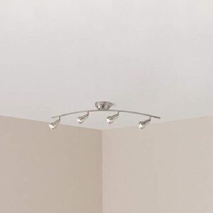 Hampton Bay Kelso 3 ft. 4-Light Satin Nickel LED Fixed Rail with 300/Lumen Heads 108701