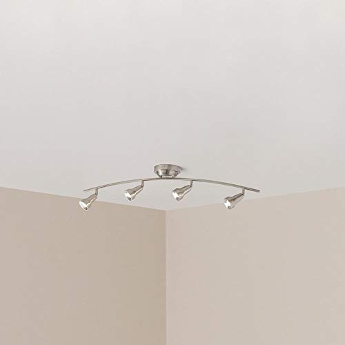 Hampton Bay Kelso 3 ft. 4-Light Satin Nickel LED Fixed Rail with 300/Lumen Heads 108701