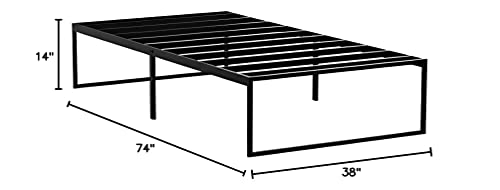 ZINUS Lorelai 14 Inch Metal Platform Bed Frame / Mattress Foundation with Steel Slat Support / No Box Spring Needed / Easy Assembly, Twin