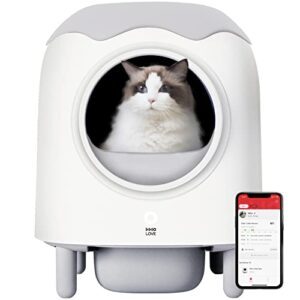 abrct automatic cat litter box, app remote control self cleaning cat litter box, alerts, odor suppression, disassembly for multiple cats family