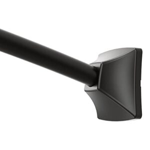 moen 72-inch matte black permanent mount adjustable curved shower rod, csr2164bl