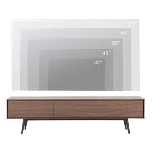 WILLIAMSPACE 70.2" Mid-Century Modern TV Stand for TVs up to 75 inch, TV Console Media Cabinet with Storage, Home Entertainment Center for Living Room Office (Walnut)