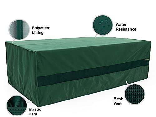 Covermates Rectangular Accent Table Cover - Light Weight Material, Weather Resistant, Elastic Hem, Patio Table Covers-Green