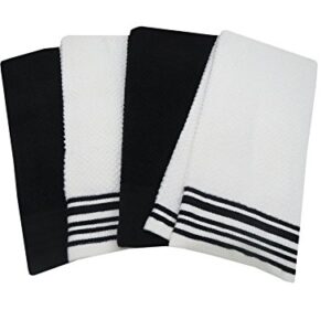 Mainstay Kitchen Towels - Set of 4 (Black, White)