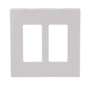 eaton pjs262w arrow hart pjs262 decorative screw less wall plate, 2 gang, 4-1/2 in l x 4.56 in w x 0.08 in t, white