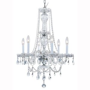 hampton bay lake point 6-light chrome crystal chandelier 31″x 22″