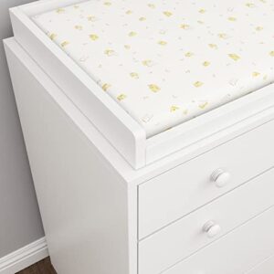 AIEGLE Nursery Dresser with Changing Table Top, White Changing Table with 5 Drawers & Storage Shelves, Wood Dresser Organizer for Nursery Bedroom (47.6" L x 19.7" W x 36.1" H)