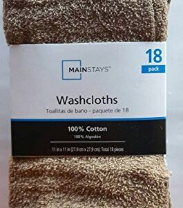 MAINSTAYS 18 Pack Assorted Cotton Terry Thin Washcloths Rags (BWWGB)