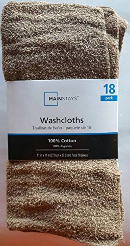 MAINSTAYS 18 Pack Assorted Cotton Terry Thin Washcloths Rags (BWWGB)