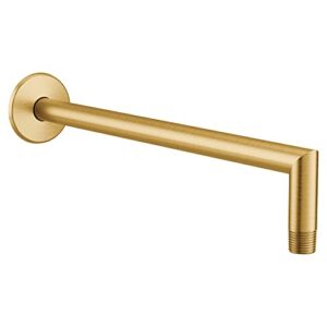 moen s110bg acc-premium 14-inch rainshower straight shower arm and flange for overhead showerhead, brushed gold