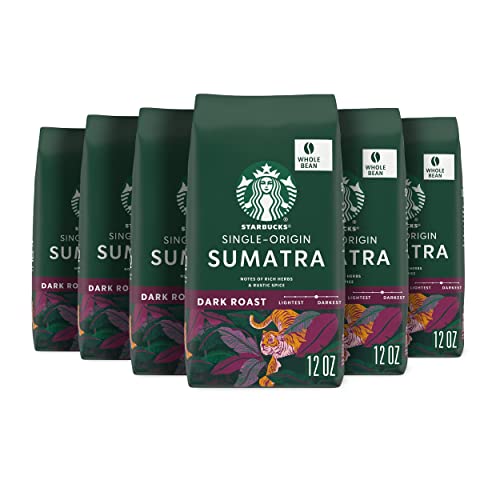 Starbucks Dark Roast Whole Bean Coffee — Sumatra — 100% Arabica — 6 bags (12 oz. each)