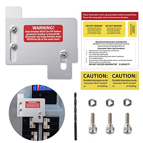 Generator Interlock-Kit for Eaton-Cutler-Hammer Panel - Fit 1-1/2" Space on Main &Branch EAT-CH Series 150 or 200amp Only Main Circuit TAN Breaker Box, Safety Manual Electric Lockout, UL Tested