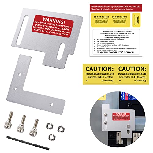 Generator Interlock-Kit for Eaton-Cutler-Hammer Panel - Fit 1-1/2" Space on Main &Branch EAT-CH Series 150 or 200amp Only Main Circuit TAN Breaker Box, Safety Manual Electric Lockout, UL Tested