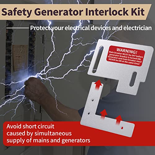 Generator Interlock-Kit for Eaton-Cutler-Hammer Panel - Fit 1-1/2" Space on Main &Branch EAT-CH Series 150 or 200amp Only Main Circuit TAN Breaker Box, Safety Manual Electric Lockout, UL Tested